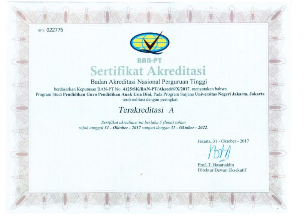 Akreditasi – PGPAUD FIP UNJ