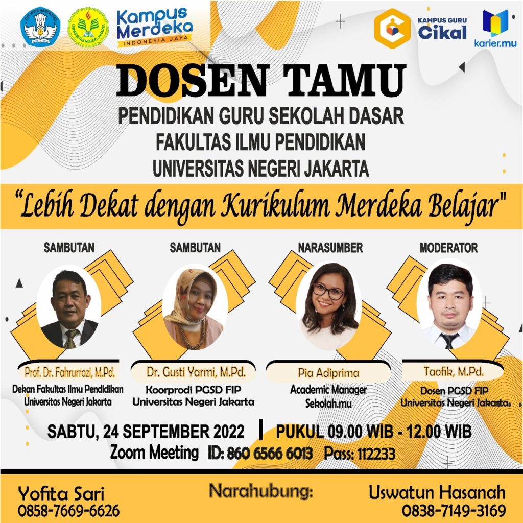 PGSD UNJ ADAKAN KEGIATAN DOSEN TAMU DENGAN TEMA “LEBIH DEKAT DENGAN ...