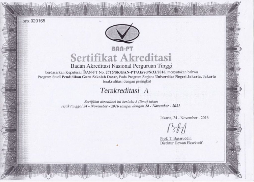 Akreditasi – PGSD FIP UNJ